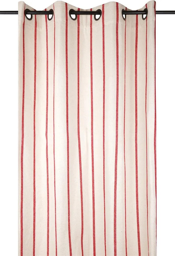 Bavlněný závěs s pruhy TROPE, 135 x 260 cm, červený
