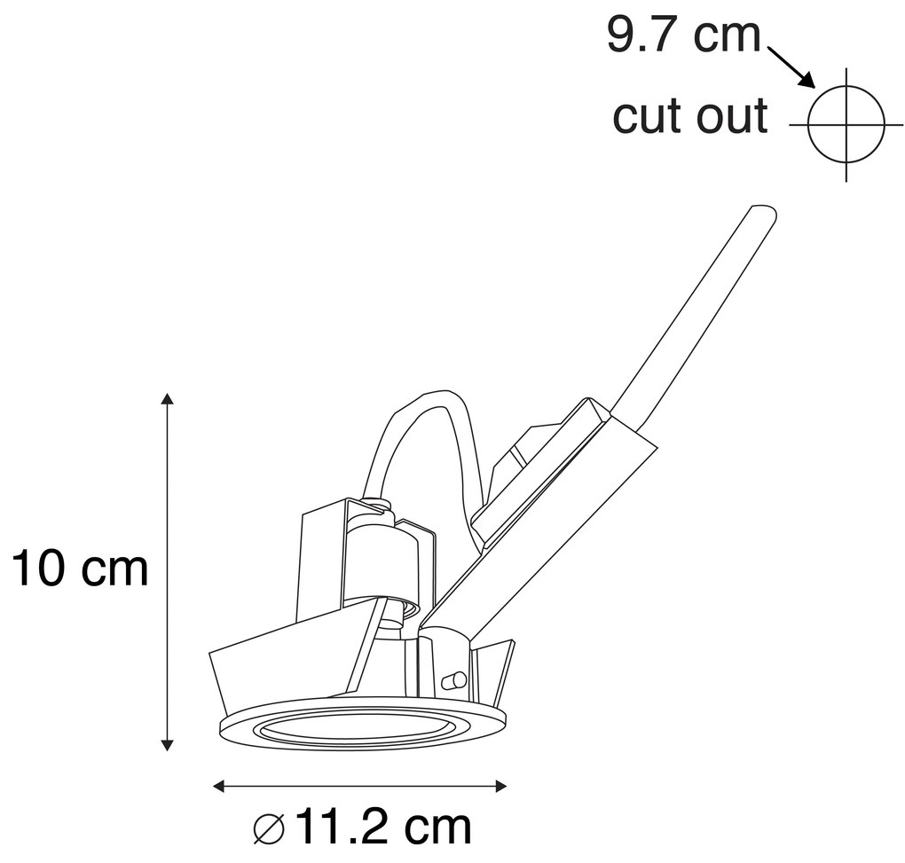 Sada 6 moderních zapuštěných bodových svítidel bílá naklápěcí AR70 - Cisco