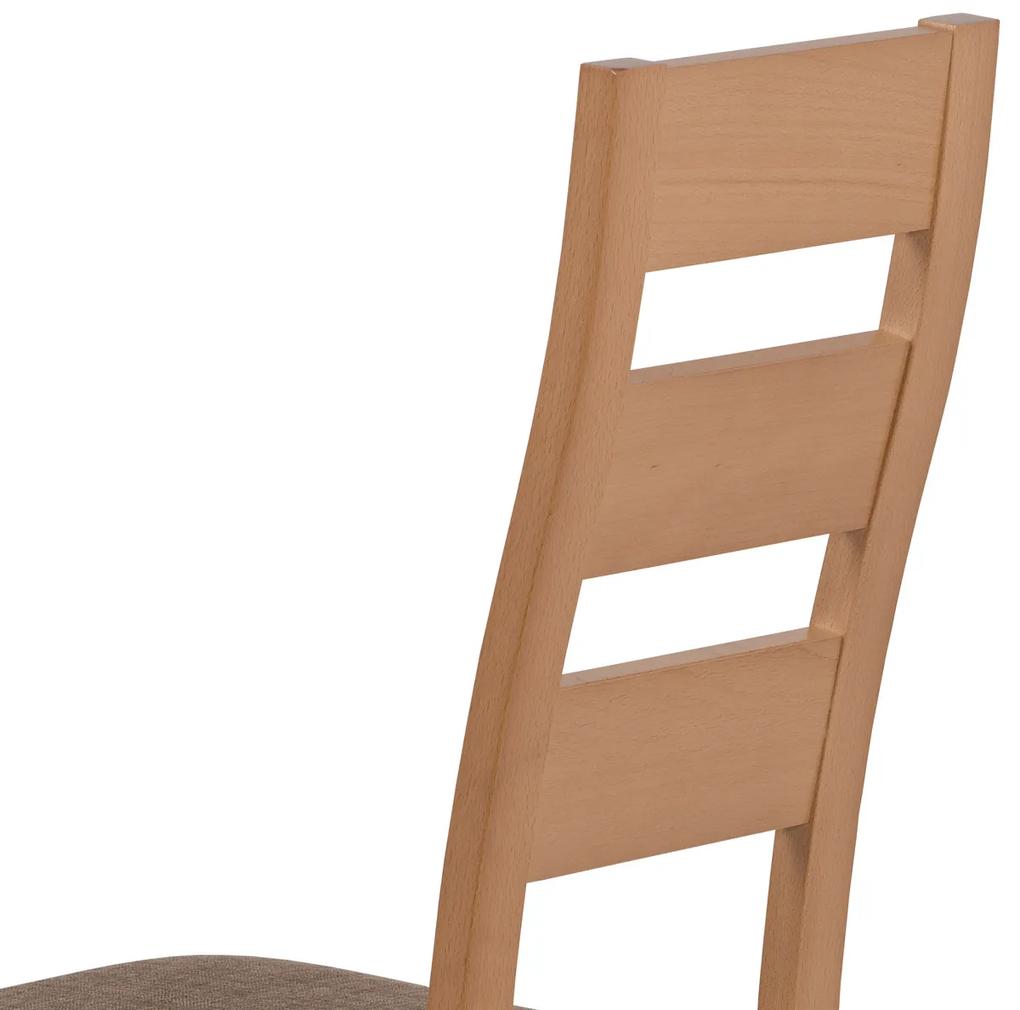 Jídelní židle BC-2603 BUK3 masiv buk, barva buk, látka hnědý melír