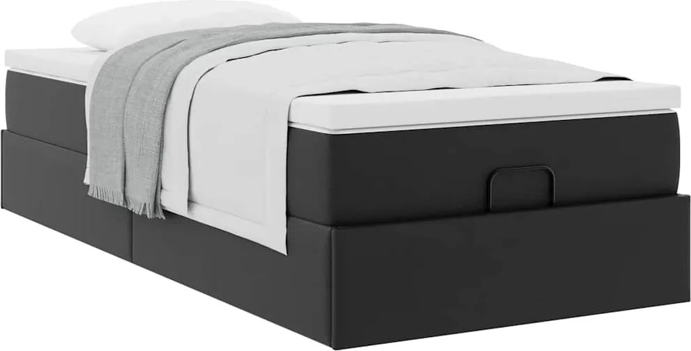 Osmanský rám postele s matrací černá 90x200cm umělá kůže 3311016