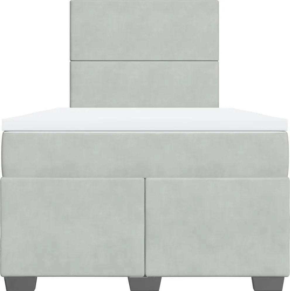 Box spring postel s matrací světle šedá 120 x 200 cm samet 3290876