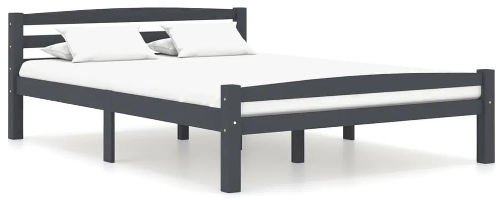 322092 vidaXL Rám postele tmavě šedý masivní borové dřevo 140 x 200 cm