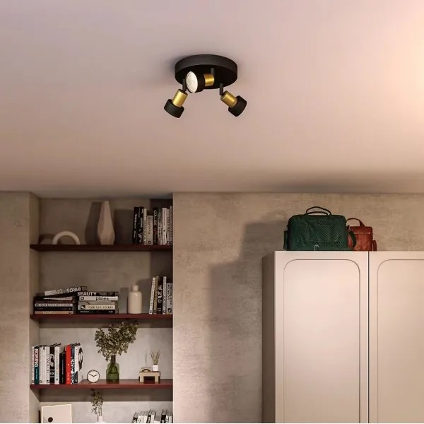 Philips - Bodové svítidlo CONDUIT 3xGU10/5W/230V černá/mosaz