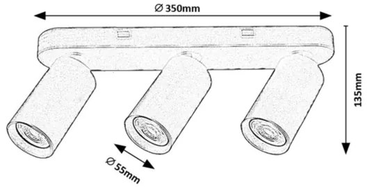 Rabalux 73083 - Bodové svítidlo YORLI 3xGU10/7W/230V černá