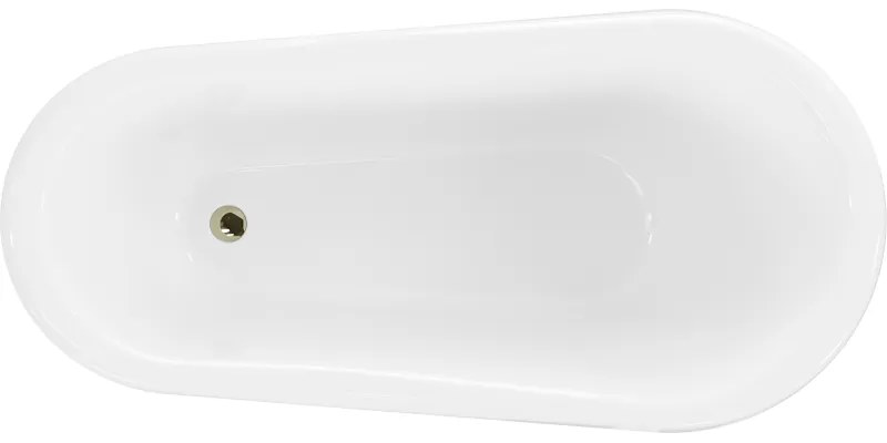 Mexen Retro volně stojící vana 150 x 73 cm, Bílá/Černá, Zlaté nožky - 53251507375-50
