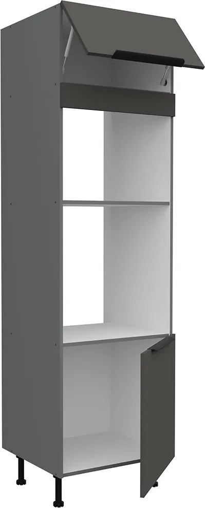 ARIA pi | vysoká skříňka 60 DPM-215 2F na vestavnou troubu a mikrovlnku | 60 cm | ANTI FINGERPRINT povrch | antracit/šedá grafit