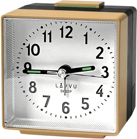 LAVVU Béžový budík SWEEP s plynulým chodem - 3 ROKY ZÁRUKA! LAS3060