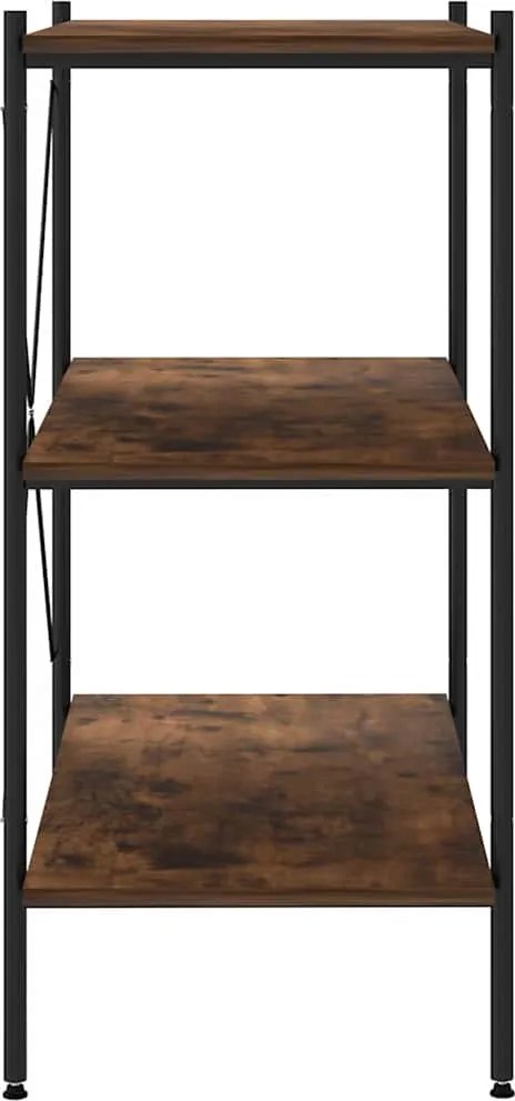 Policový regál se 3 policemi černý a přírodní 80 x 40 x 92 cm 336341