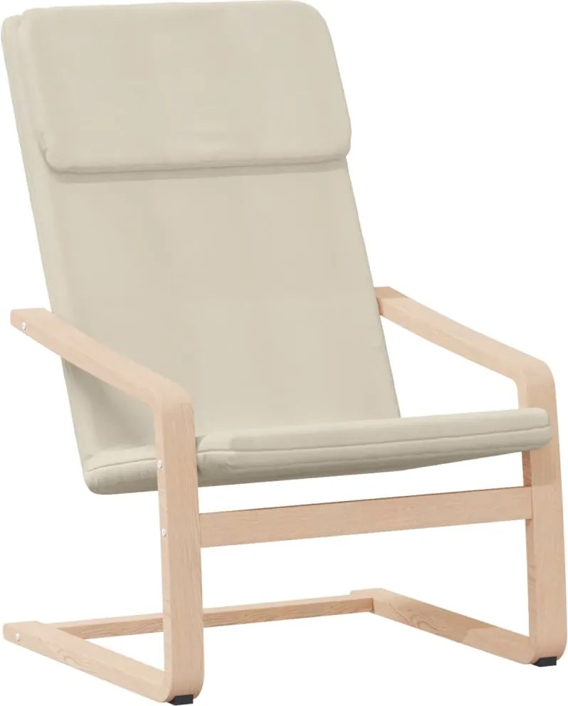 Relaxační křeslo s podnožkou krémové textil 3154412