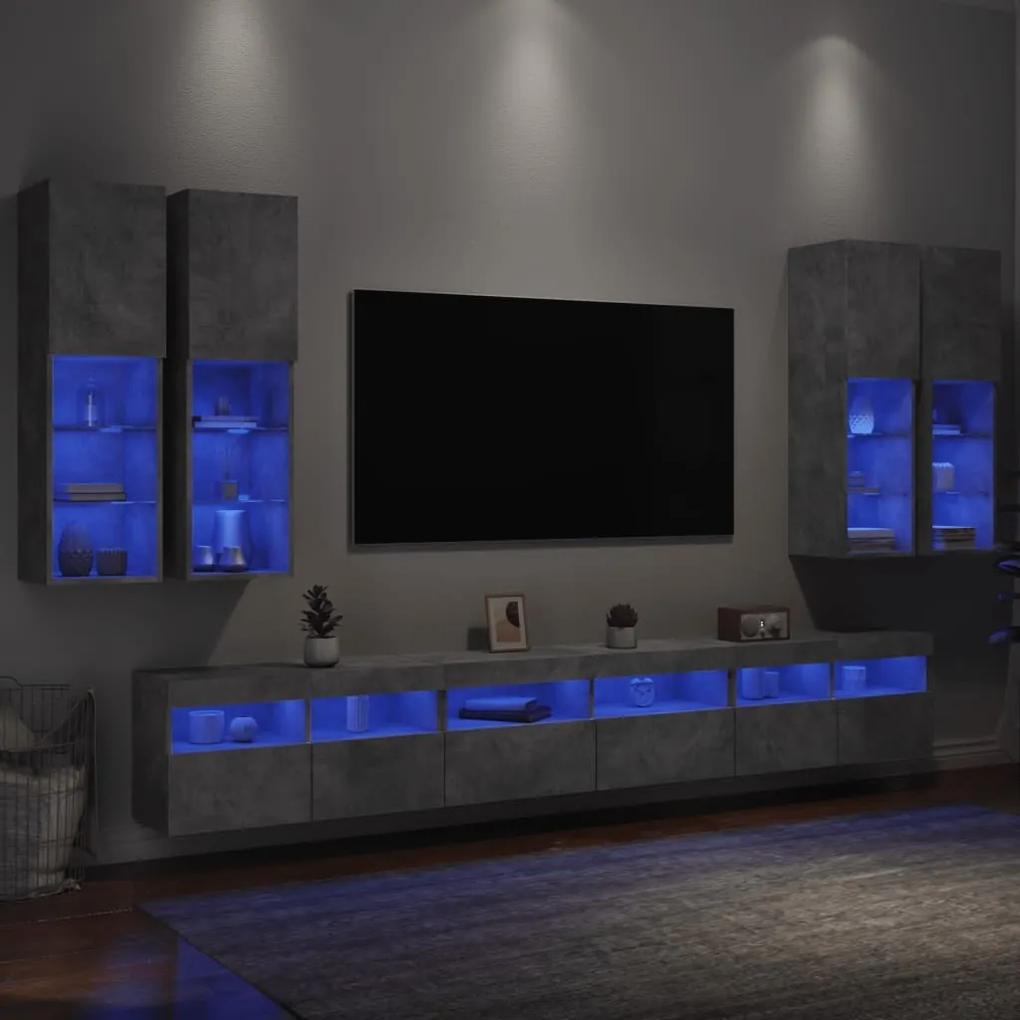 vidaXL 7dílná obývací stěna s LED osvětlením [3216781] Barva: dub sonoma