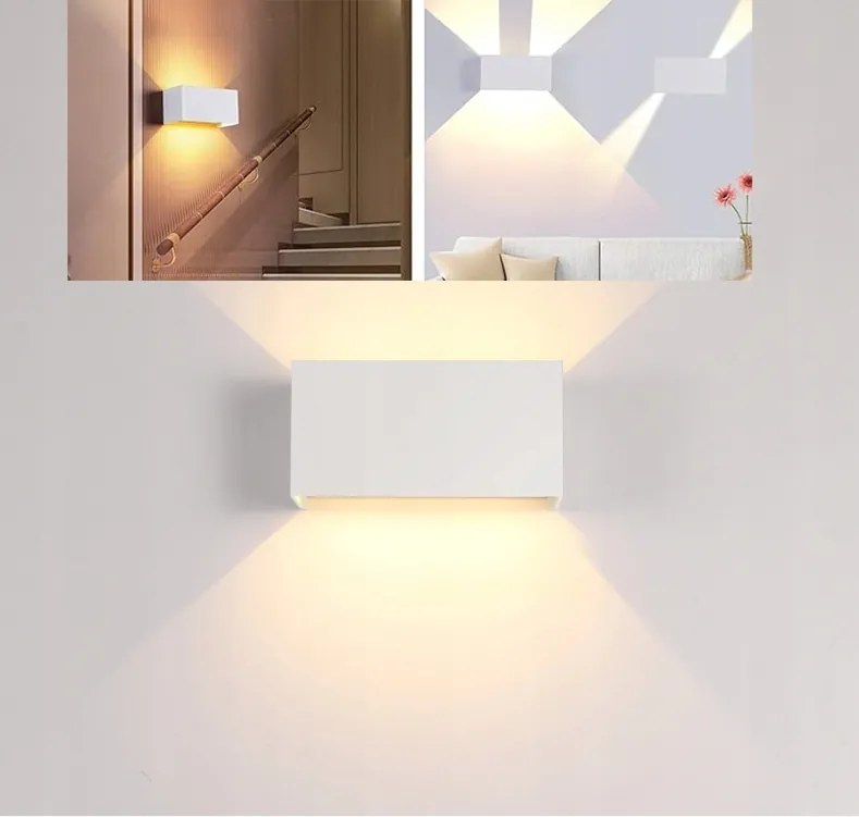 Nástěnná fasádní Led lampa Venkovní zahradní nástěnné svítidlo IP65 Nahoru Dolů 24W