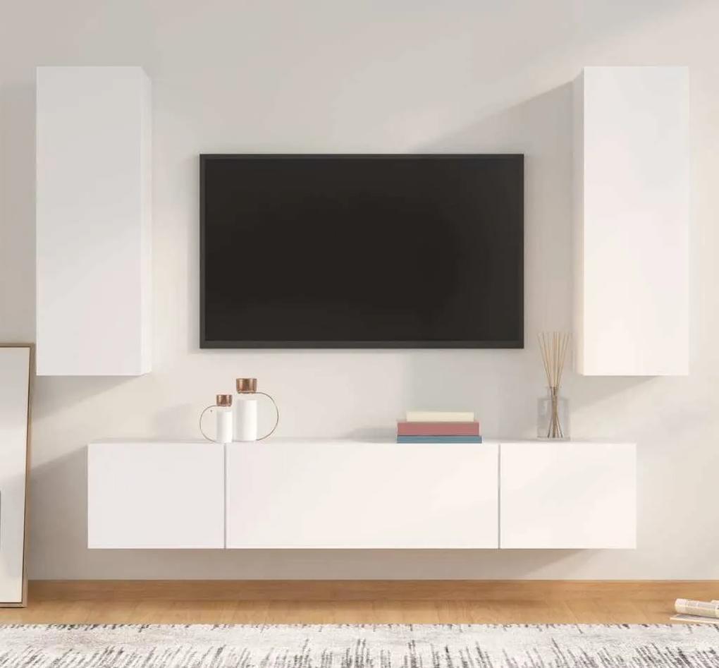vidaXL 4dílný set TV skříněk kompozitní dřevo [3114205] Barva: hnědý dub