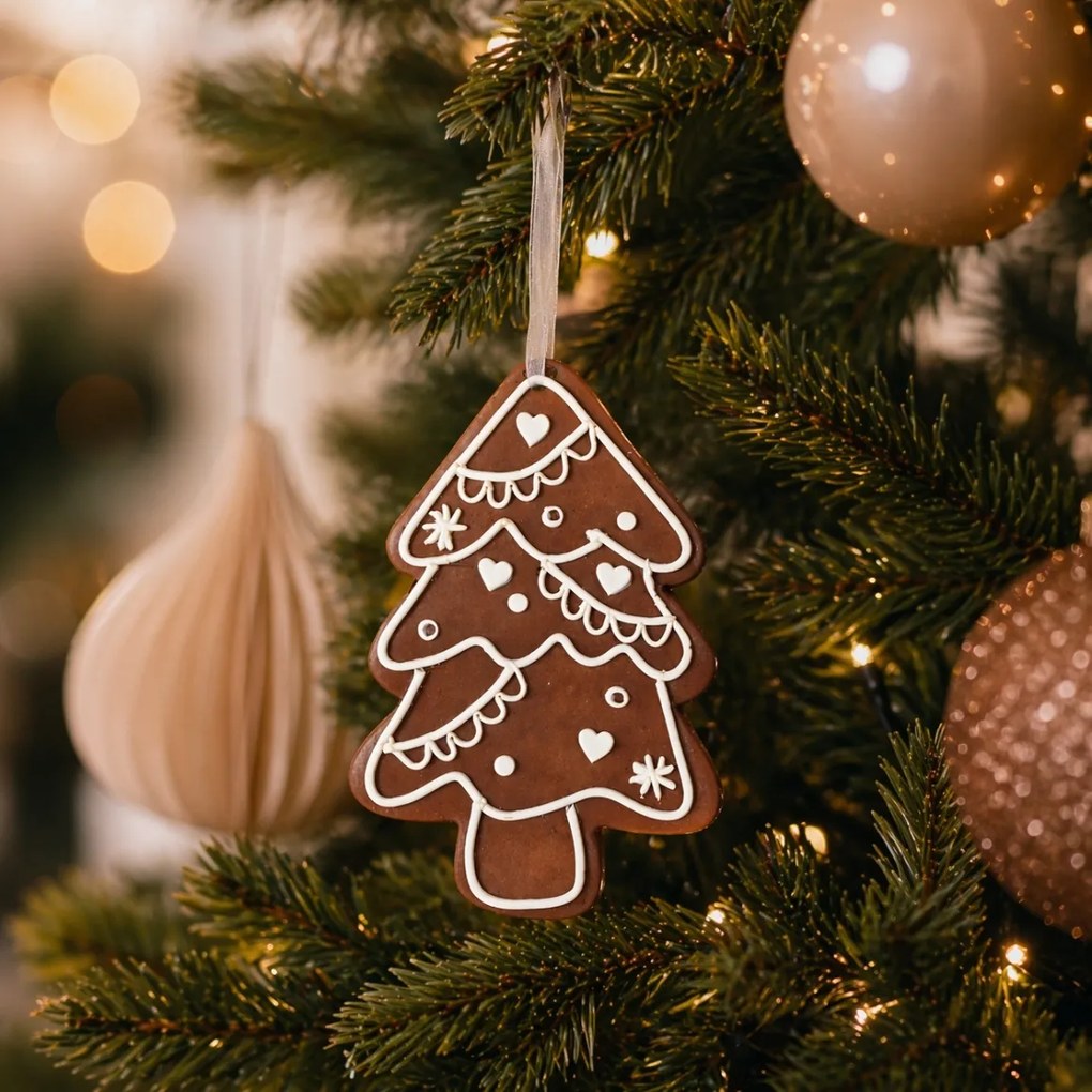 Závěsná vánoční ozdoba CANDY TREE 10 cm, hnědá