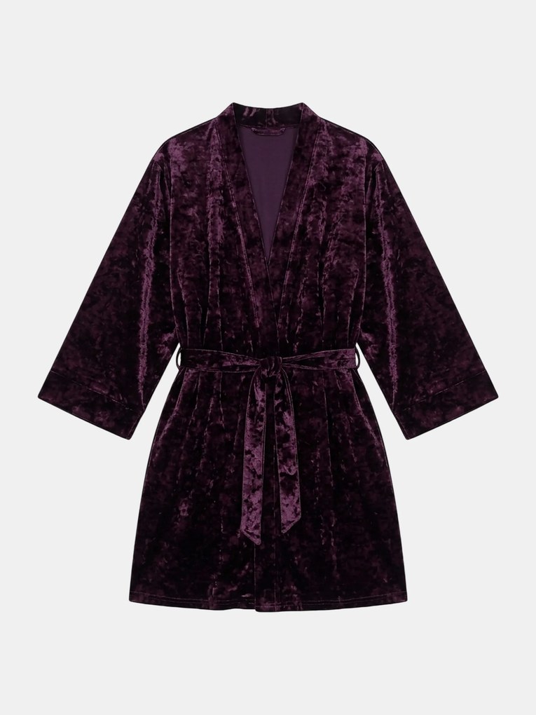 Sinsay - Jednobarevný kimono župan - burgundy