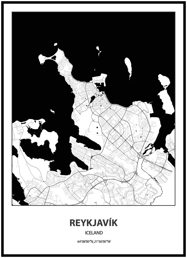 Plakát Mapa města (více variant měst) Rozměr plakátu: A4 (21 x 29,7 cm), Město: Prague