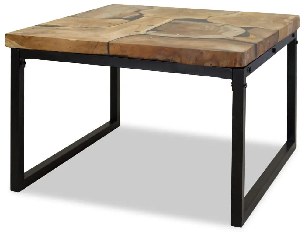 Konferenční stolek, teak a pryskyřice, 60x60x40 cm,  244552
