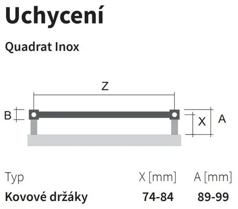 ISAN Quadrat Inox DXQU08050600SK81 Radiátor kombinovaný, 60x80,5cm, nerez