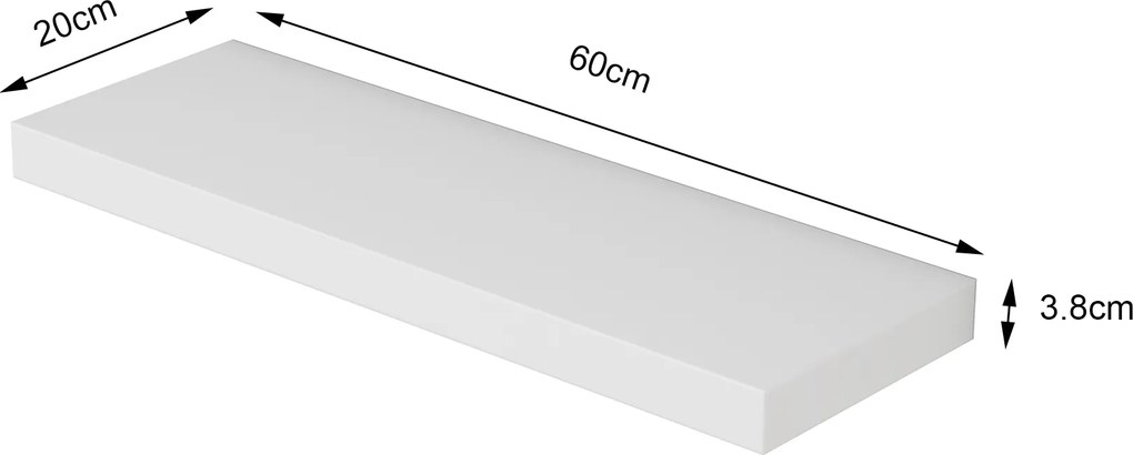 Nástěnná police Houseland Weda 60 cm bílá