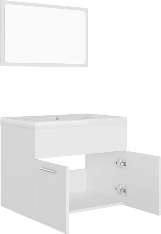 Set koupelnového nábytku bílý kompozitní dřevo 3070865