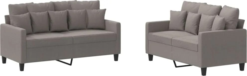 2dílná sedací souprava s poduškami taupe textil 3201655
