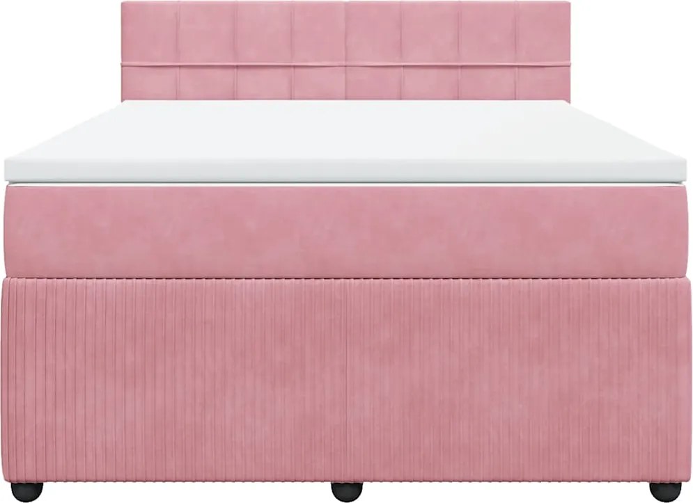 Box spring postel s matrací růžová 160x200 cm samet 3290087