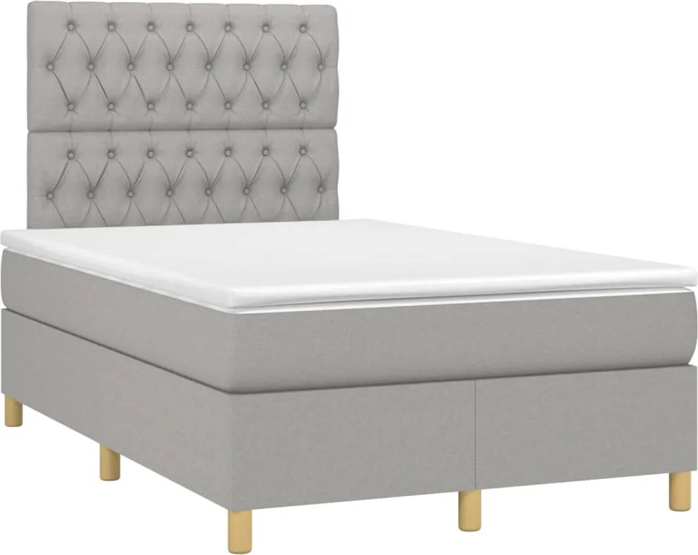 Box spring postel s matrací světle šedá 120 x 200 cm textil 3142561