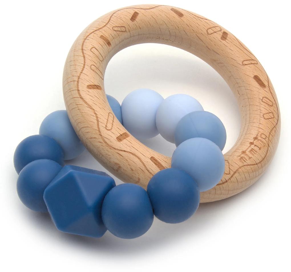 Mimijo Silikonové kousátko Nebe donut modré