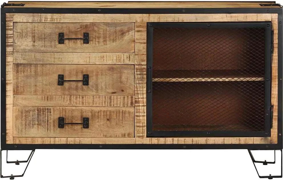 Příborník 100 x 31 x 60 cm masivní hrubé mangovníkové dřevo 285894