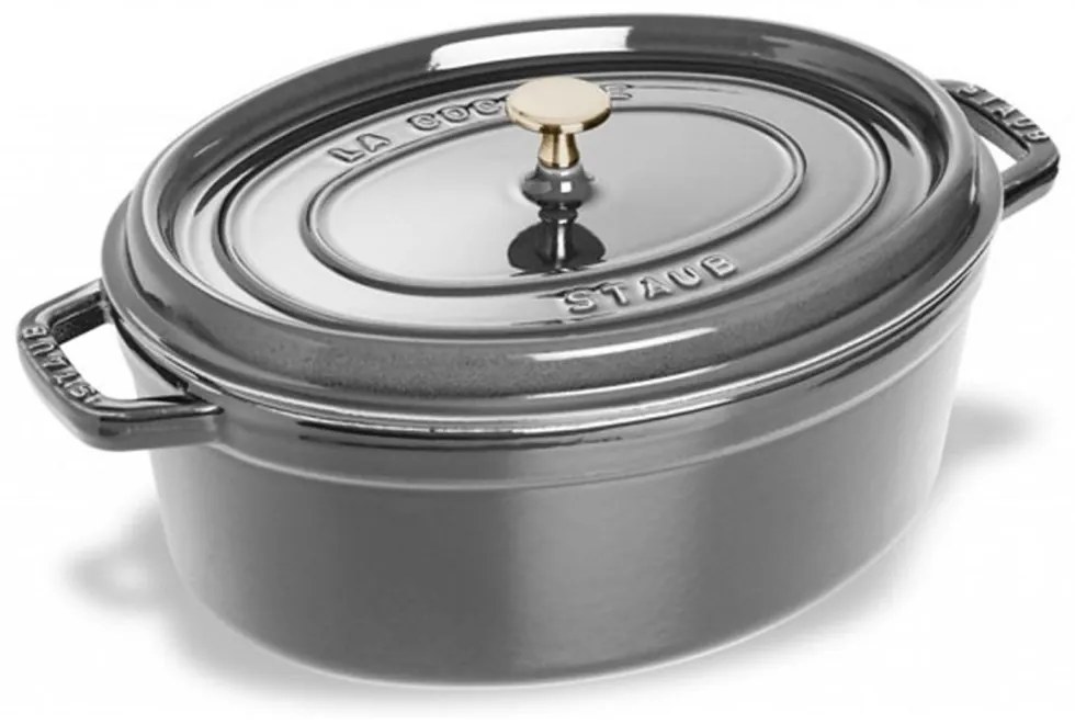 Hrnec STAUB oválný 37cm šedý 8l