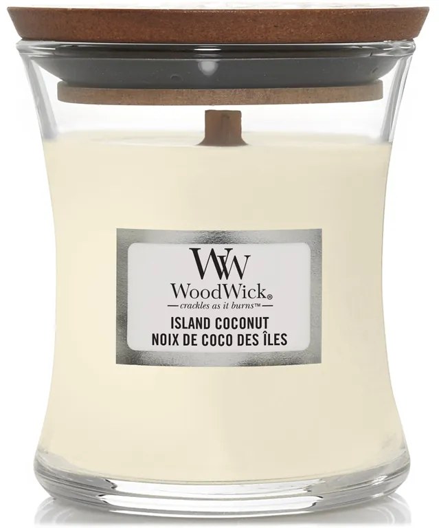 WoodWick – svíčka Island Coconut (Kokosový ostrov) Velikost: malá 85 g