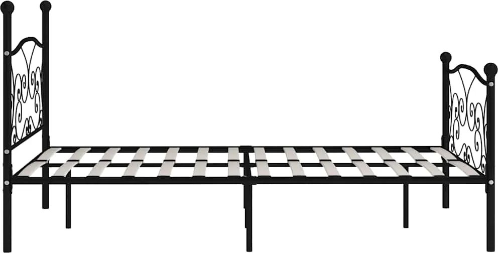 Rám postele s laťkovým roštem černý kov 160 x 200 cm 284458