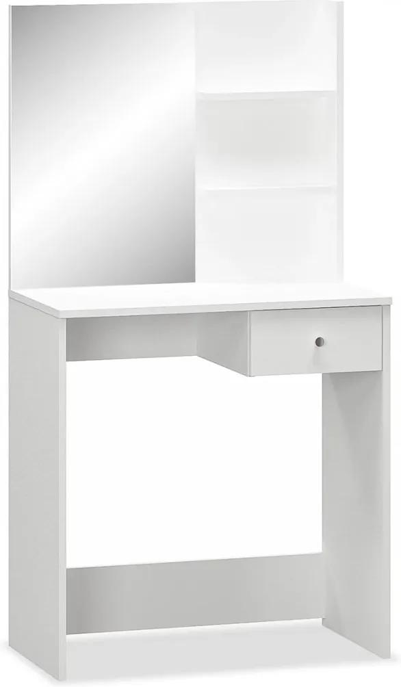 Toaletní stolek - dřevotříska - bílá | 75x40x141 cm