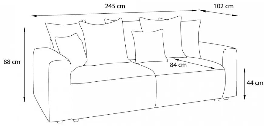 Světle šedá rozkládací pohovka Envy - Bobochic Paris