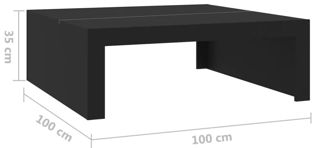vidaXL Konferenční stolek černý 100 x 100 x 35 cm dřevotříska