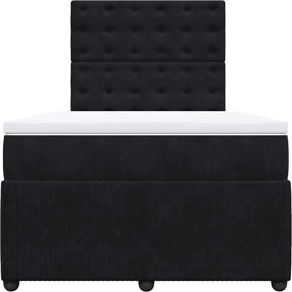 Box spring postel s matrací černá 120 x 190 cm samet 3292300