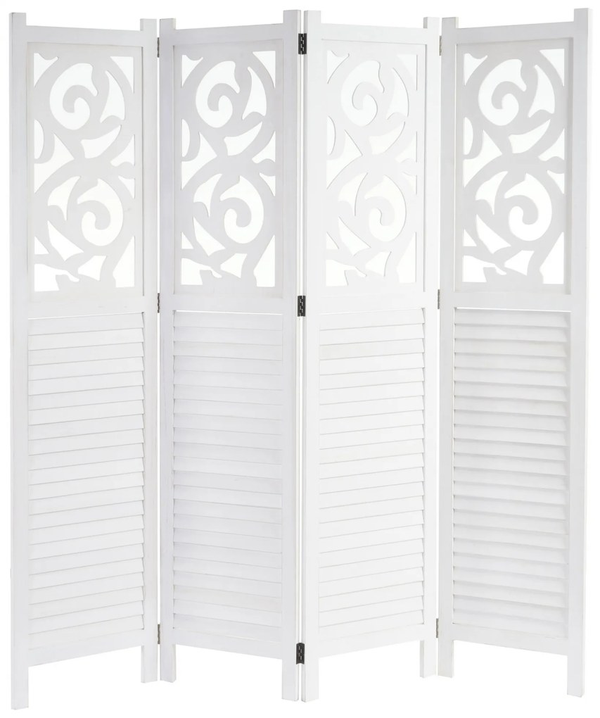 Paraván Shabby vintage Istambul  - 170 x 160 cm - Bílá