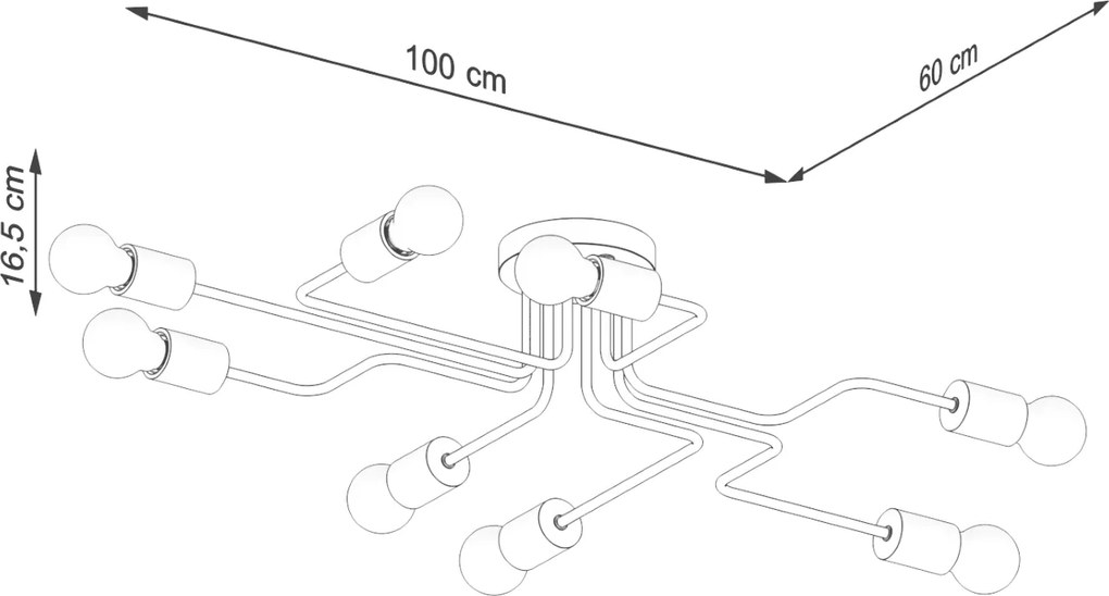 Sollux Lighting Lustr TIMBO 8 černý