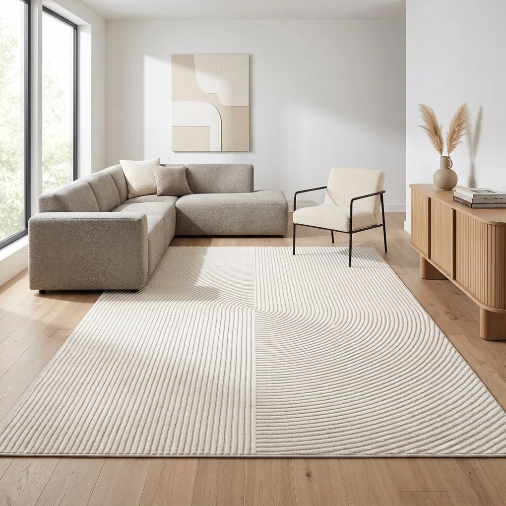 Angel Carpet, Kusový koberec Zafiro 19 Beige, 80x150, béžová, kancelář
