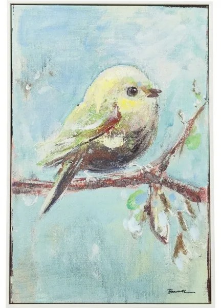 Obraz s ručními tahy Bird Blue Back 62×42 cm
