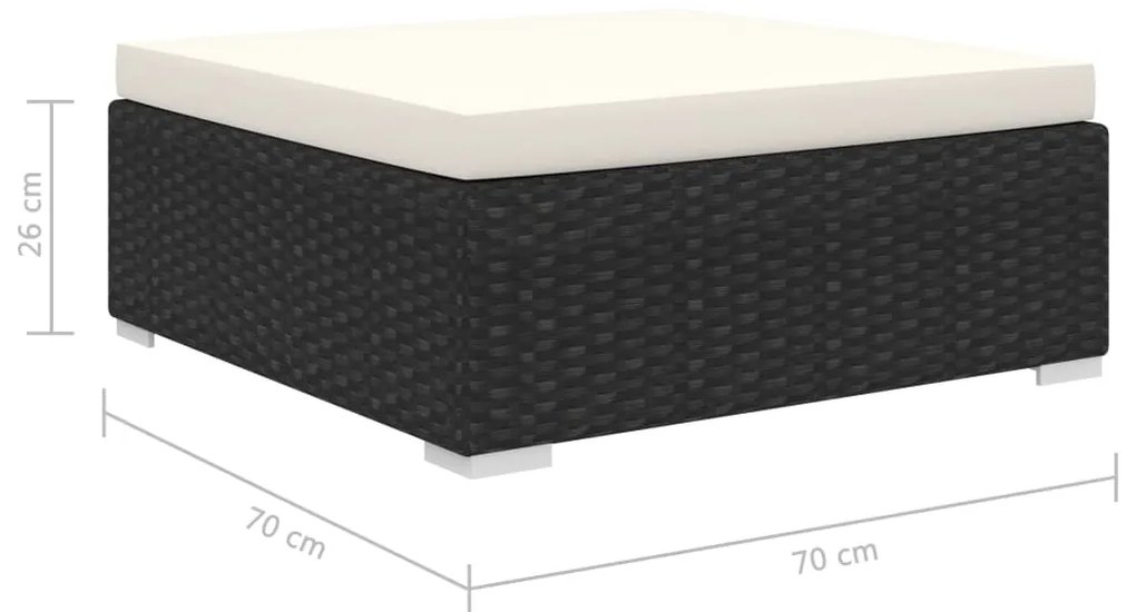 vidaXL Marketos 8dílná zahradní sedací souprava s poduškami polyratan černá