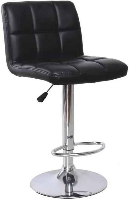 Barová židle KANDY  | ekokůže černá, chrom