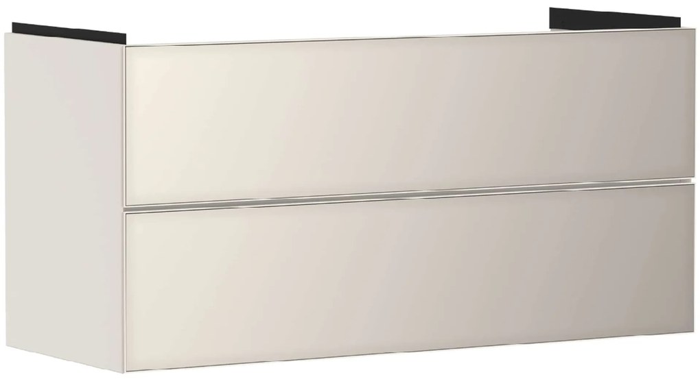 Hansgrohe Xevolos E - Umyvadlová skříňka 118x58x48 cm, 2 zásuvky, matná béžová/metalická béžová 54185790