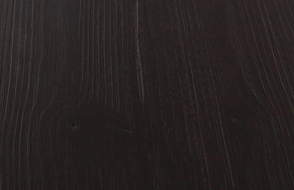 Hoorns Černá borovicová komoda Inara I. 81 x 35 cm s kovovou podnoží