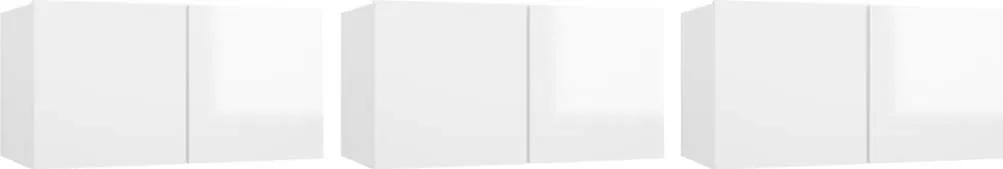 vidaXL Závěsné TV skříňky 3 ks 60x30x30 cm kompozitní dřevo [804528] Barva: Bílá