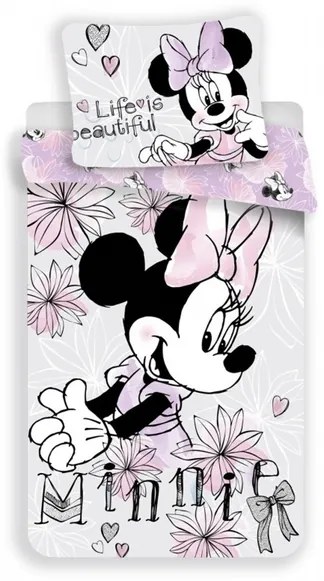 Jerry Fabrics povlečení bavlna Minnie Grey 140x200+70x90 cm