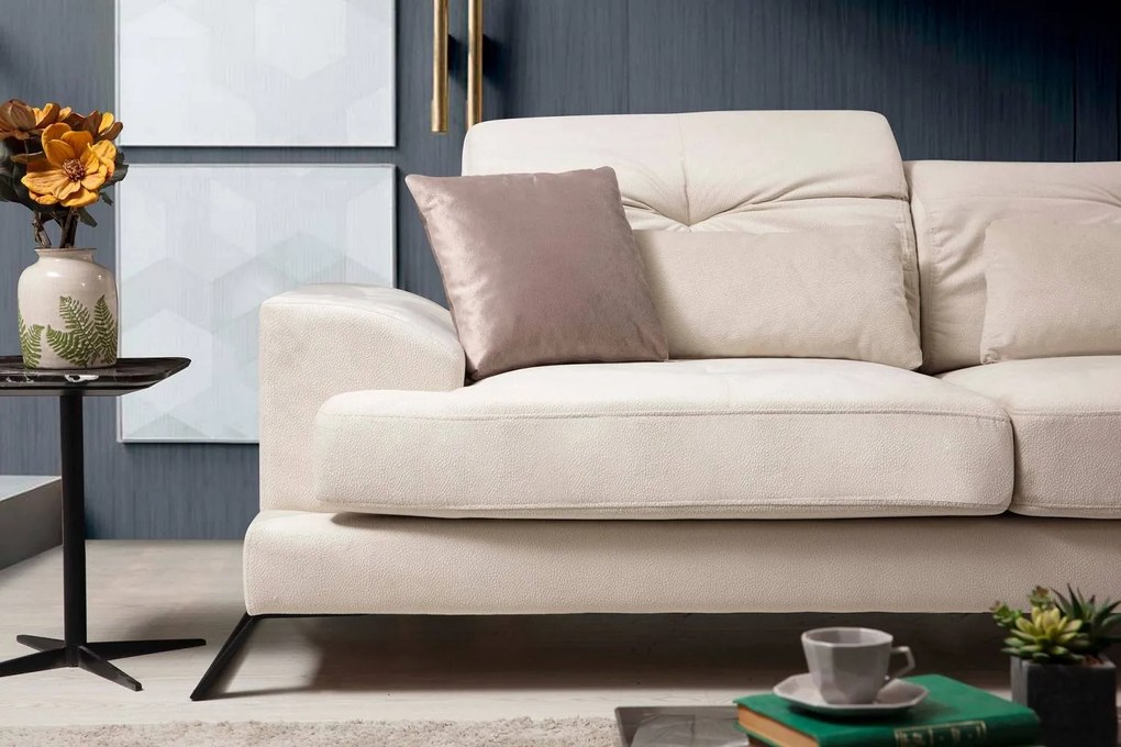 Designová rohová sedačka Heimana 308 cm ecru - levá