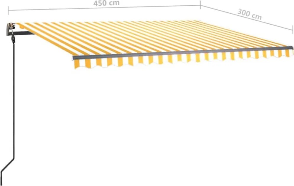 vidaXL Automatická zatahovací markýza se sloupky 4,5 x 3 m [3070168] Barva: krémová