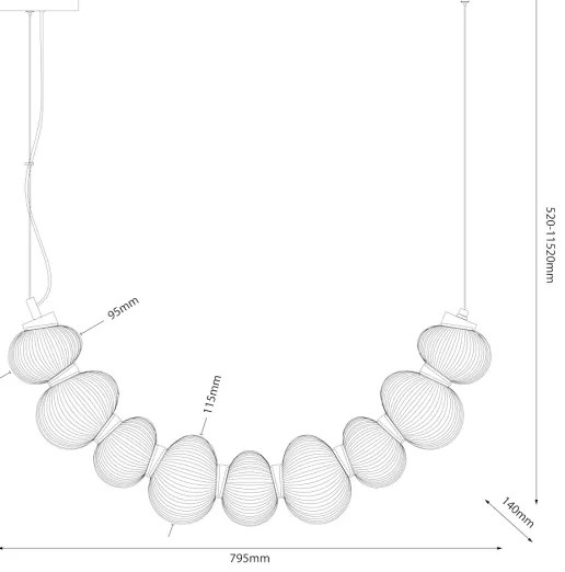 LED Lustr na lanku BOLLA LED/36W/230V zlatá/kouřová béžová