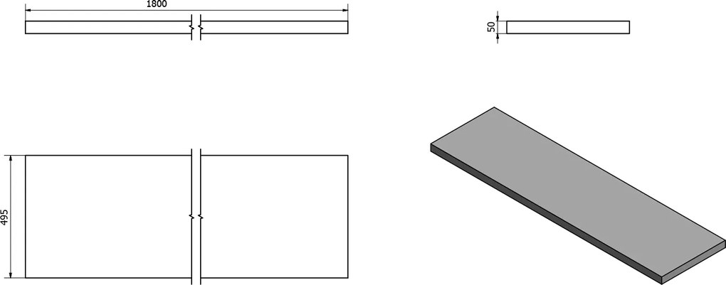 Sapho AVICE 180 x 50 cm AV184 deska dub Rover