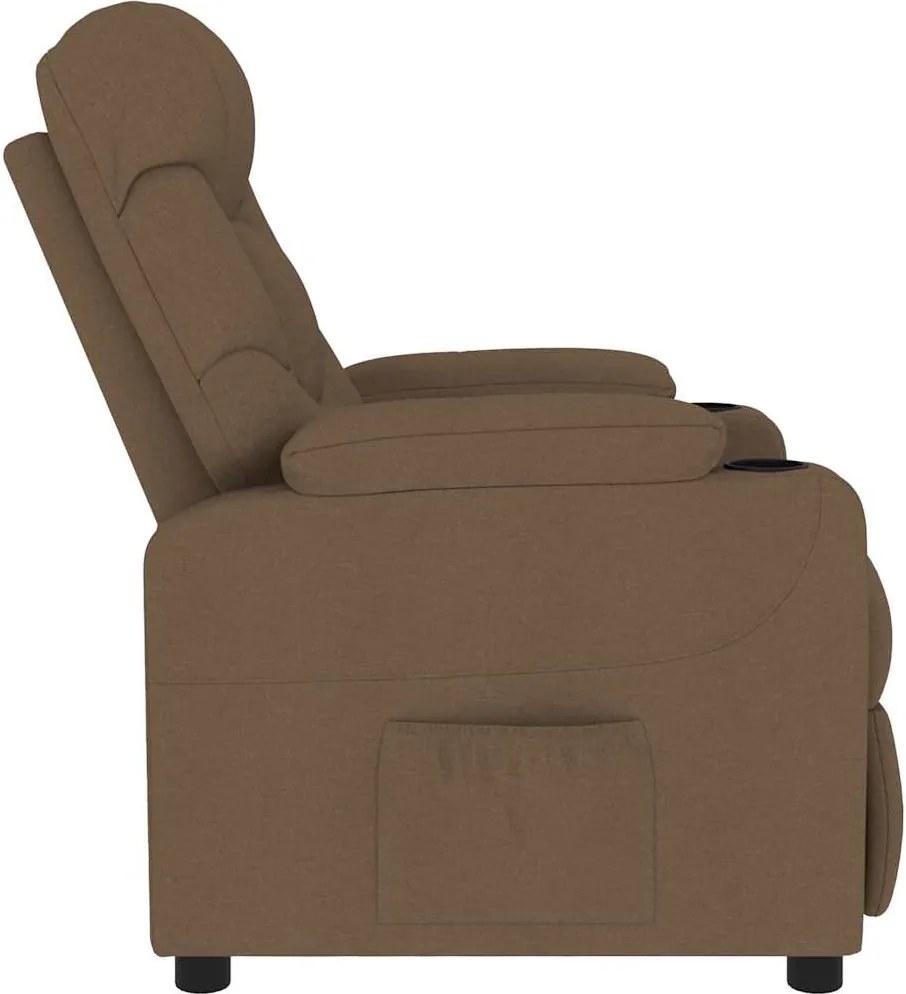 Masážní křeslo hnědé textil 339096